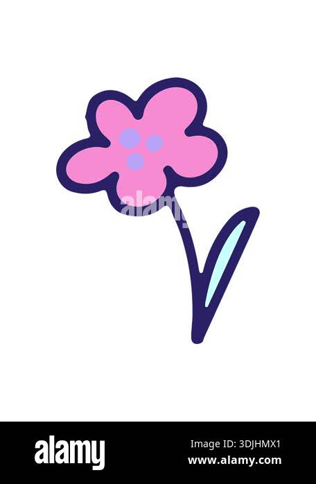 shine light effect animation of cartoon fun flower design Stock Video ...