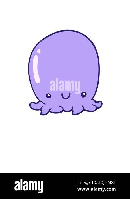 rise and float animation of cute cartoon octopus Stock Video Footage ...