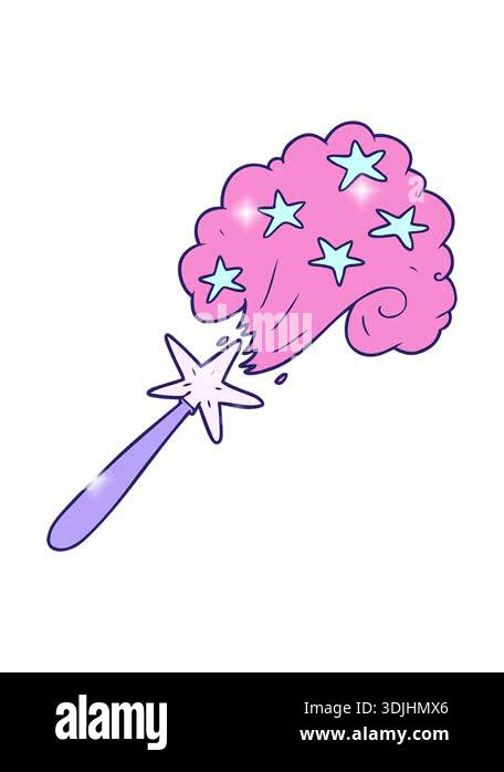 glitter effect animation of cartoon magic wand Stock Video Footage - Alamy