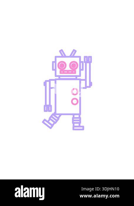 sales flash animation of dancing robot symbol icon Stock Video Footage ...