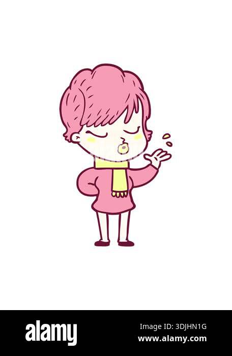 bob and pause animation of cartoon woman with eyes shut in bright glow ...