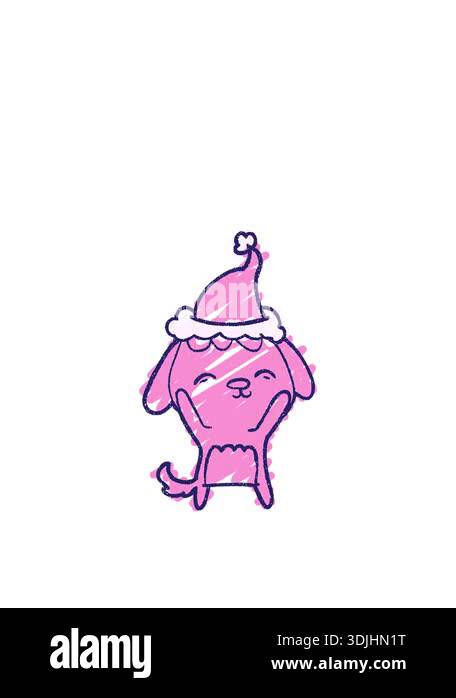 jumping motion animation of Xmas Dog Chalk Drawing Stock Video Footage ...