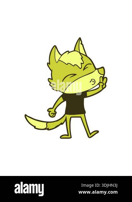 changing color animation of fox cartoon character illustration Stock ...