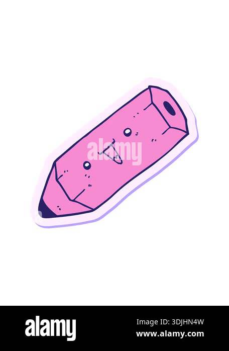 bob and pause animation of cute cartoon pencil Stock Video Footage - Alamy