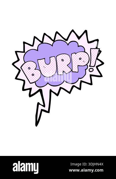 shine light effect animation of speech bubble cartoon burp text Stock ...