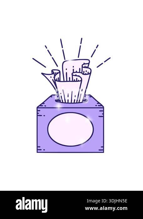 glitter effect animation of illustration of a box of tissues Stock ...