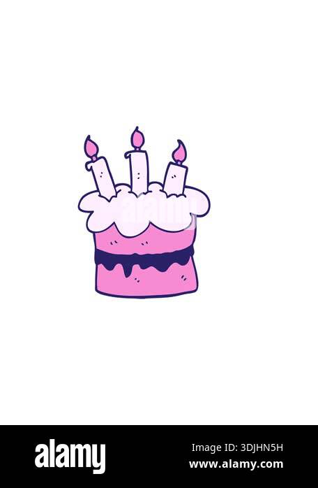 horizontally vibrating animation of cartoon doodle birthday cake Stock ...