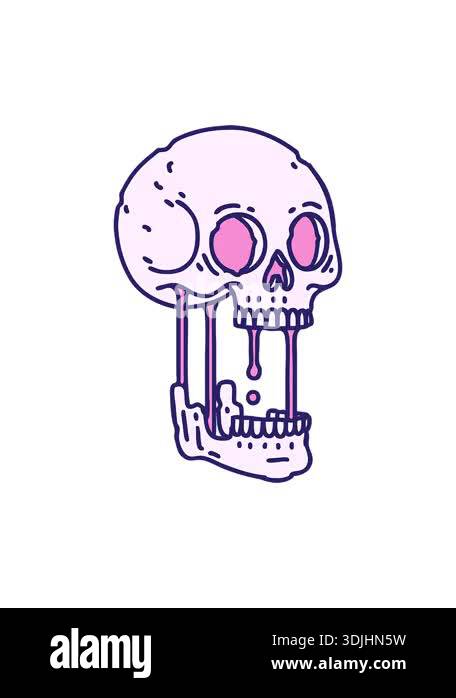 spinning motion animation of iconic tattoo style image of a skull ...