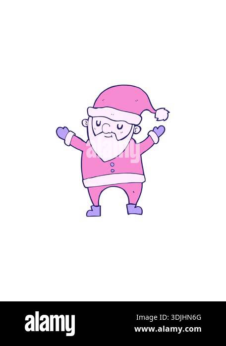 radioactive glowing animation of cartoon dancing santa Stock Video ...