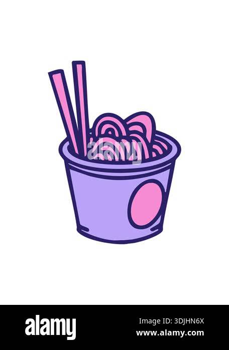 shaking motion animation of take out japanese noodles with chopsticks ...