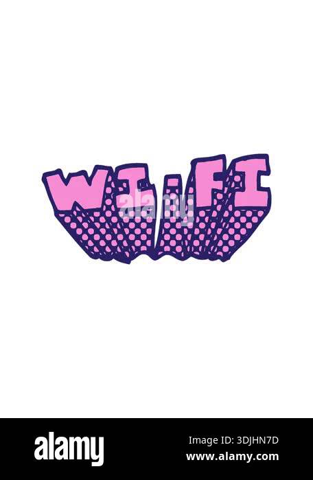 spinning motion animation of cartoon wi fi Stock Video Footage - Alamy