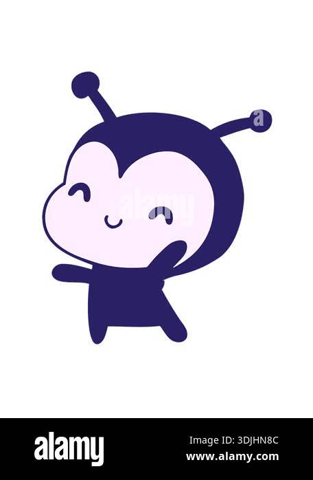 vibrating motion animation of illustration kawaii of a cute lady bug ...