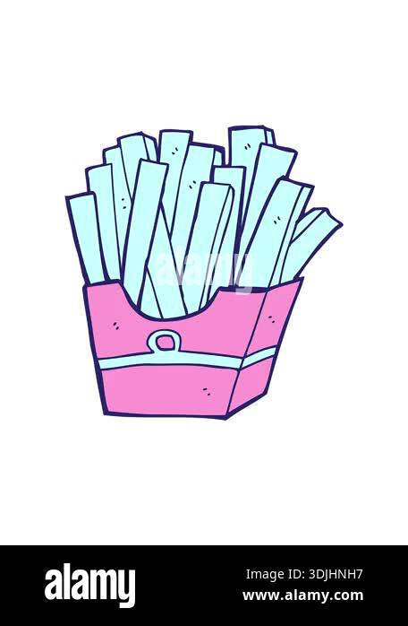 spinning motion animation of cartoon fries Stock Video Footage - Alamy