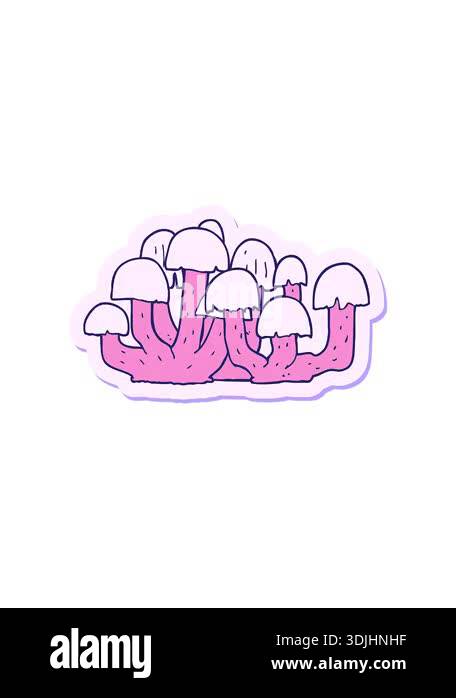 spinning motion animation of cartoon mushroom sticker Stock Video ...