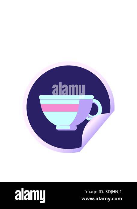 jumping motion animation of coffee cup graphic vector illustration ...