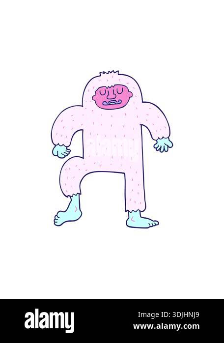 spinning motion animation of cartoon bigfoot Stock Video Footage - Alamy