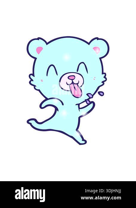 glitter effect animation of funny bear cartoon character Stock Video ...