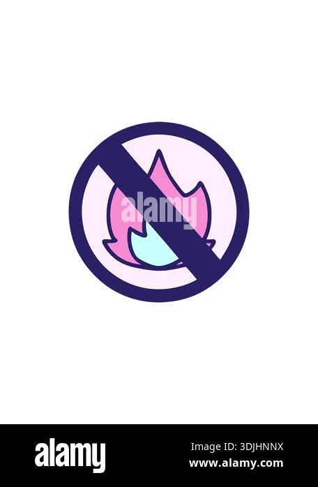 flashy sales animation of cute cartoon of a no fire sign Stock Video ...