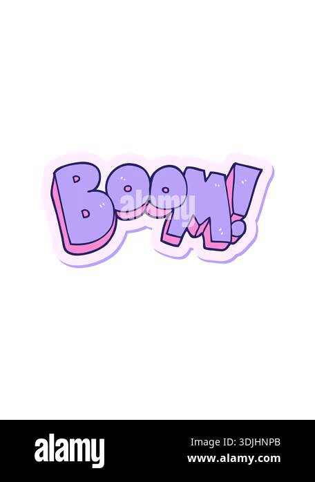 spinning motion animation of sticker of a cartoon boom Stock Video ...