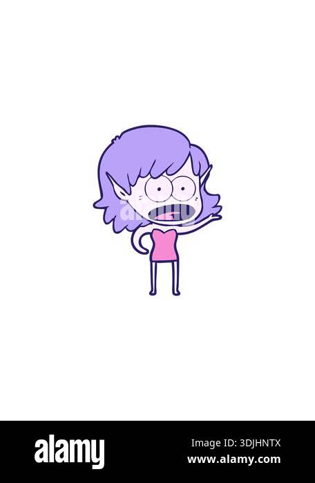 sales flash animation of cartoon elf girl drawing design Stock Video ...