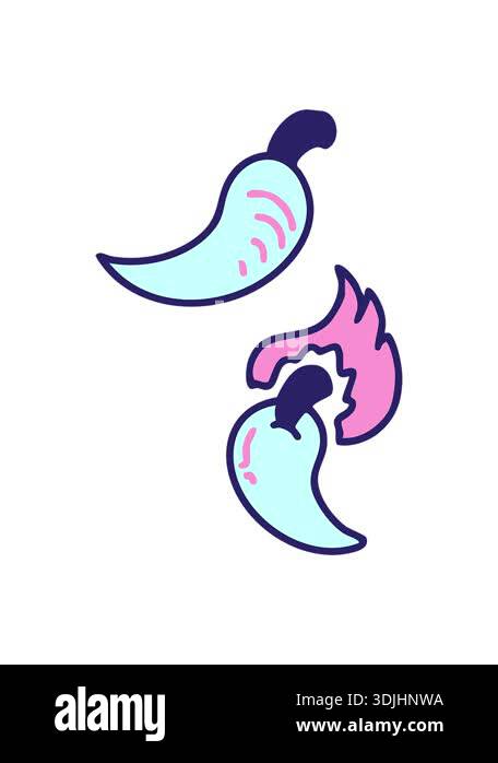 shine light effect animation of two hot brazilian chili peppers drawing ...