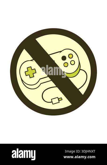 changing color animation of cute cartoon of a no gaming sign Stock ...