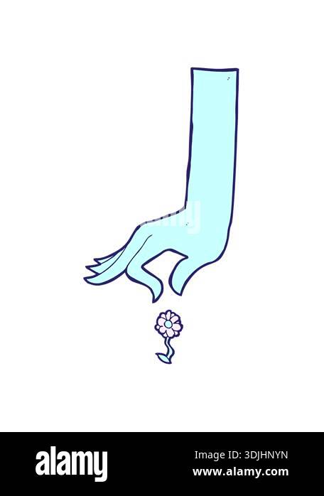 jiggle motion animation of cartoon hand picking flower Stock Video ...