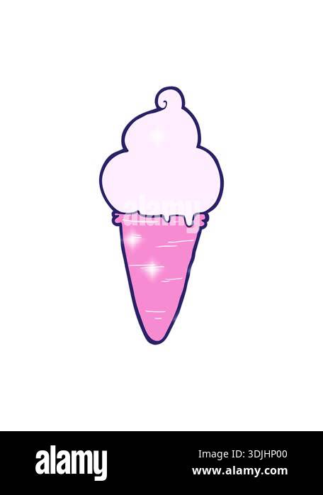 glitter effect animation of cartoon ice cream artwork Stock Video ...