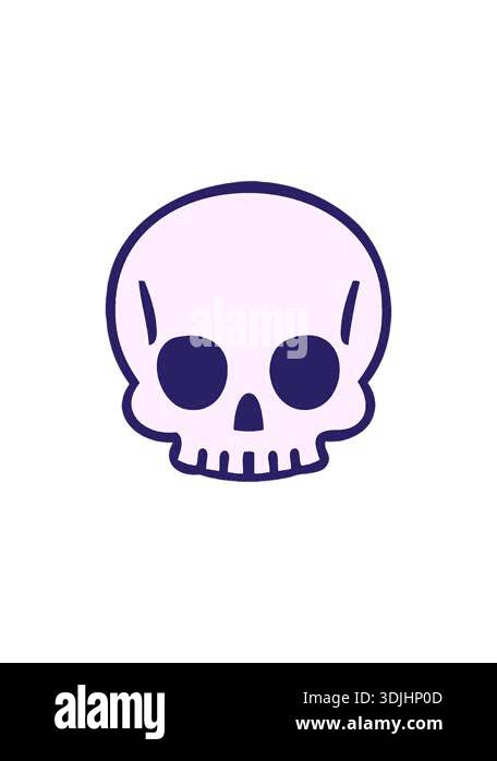 radioactive glowing animation of comic book style cartoon skull Stock ...