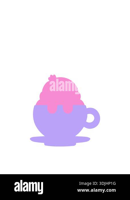 rise and float animation of cute baby bird in tea cup Stock Video ...