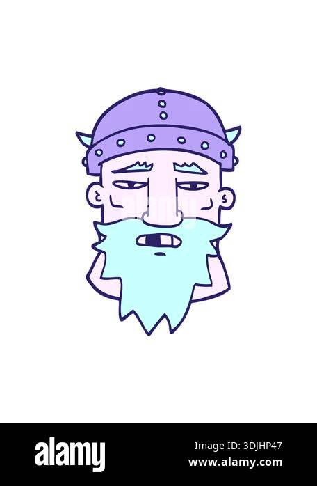 spinning motion animation of cartoon doodle viking face Stock Video ...