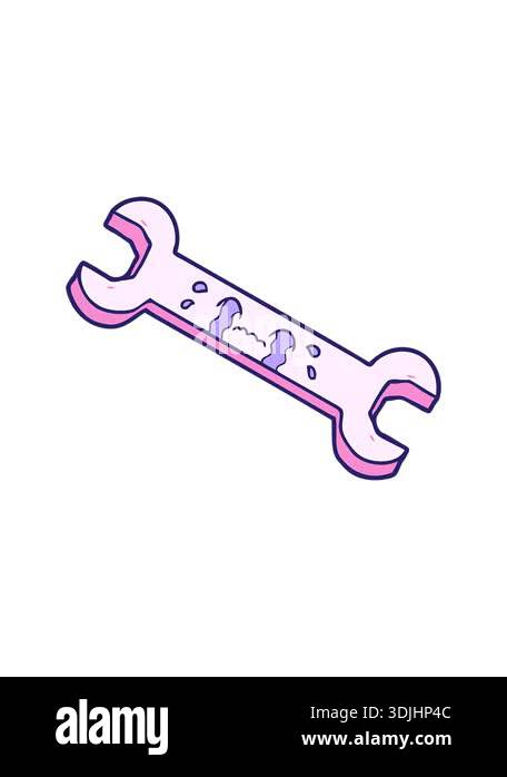 spinning motion animation of cartoon crying spanner Stock Video Footage ...