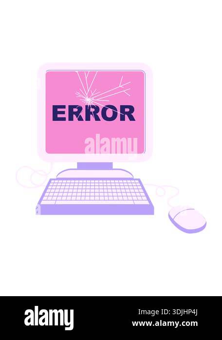 bob and pause animation of a broken computer graphic vector ...