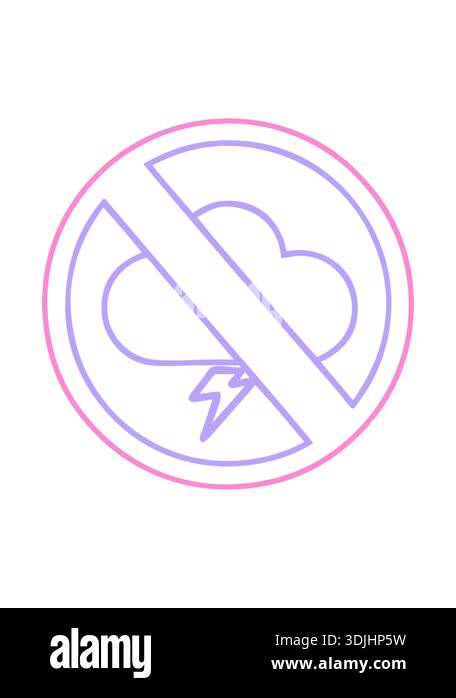 shaking motion animation of line drawing cartoon of a weather warning ...