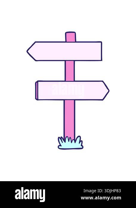 bobbing motion animation of cartoon sign post Stock Video Footage - Alamy