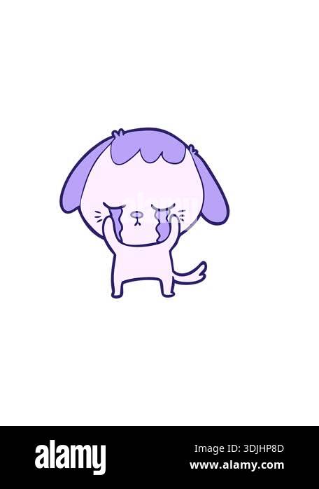 horizontally vibrating animation of cute puppy crying cartoon Stock ...