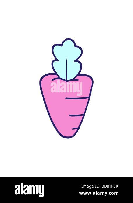 bobbing motion animation of cartoon doodle carrot Stock Video Footage ...