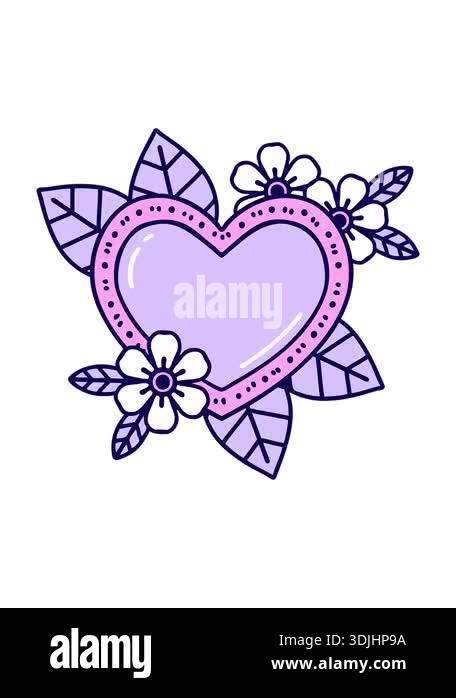 neon light effect animation of botanical heart Stock Video Footage - Alamy