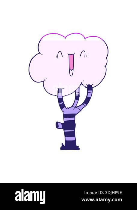 power up animation of cartoon laughing tree Stock Video Footage - Alamy