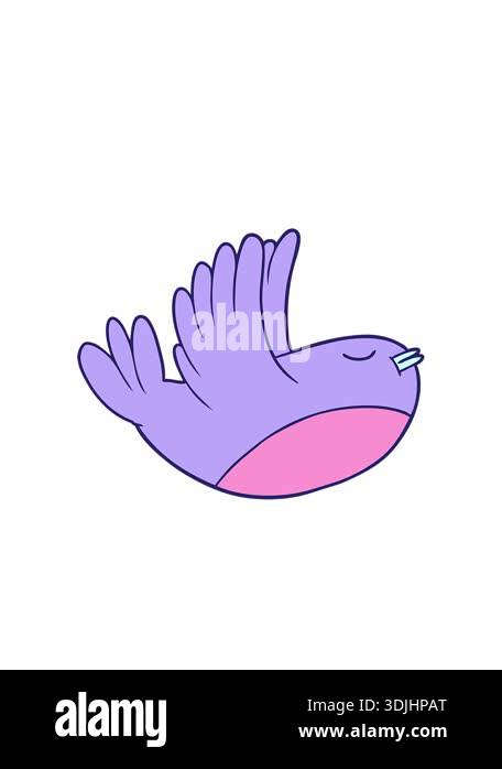 blinking radial lines animation of cartoon flying robin Stock Video ...