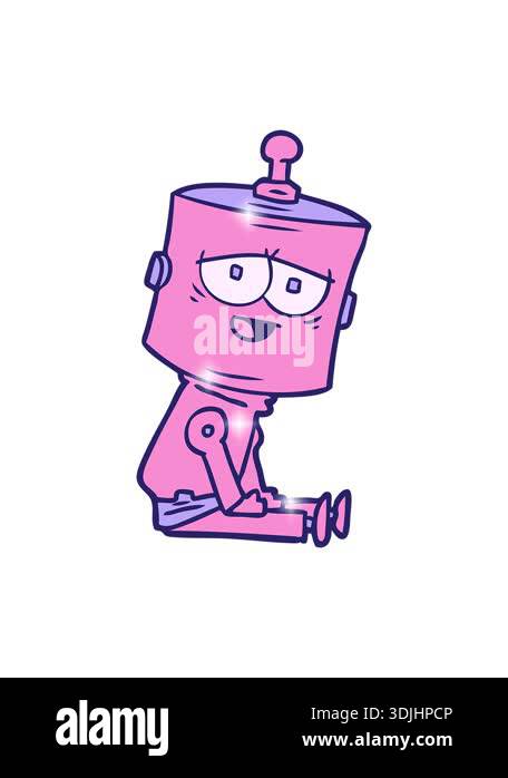 glitter effect animation of a cartoon android character Stock Video ...