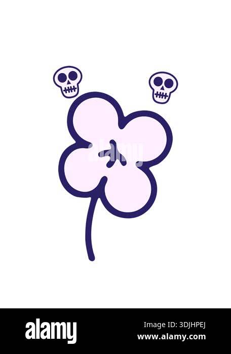 spinning skulls animation of flower illustration drawing Stock Video ...