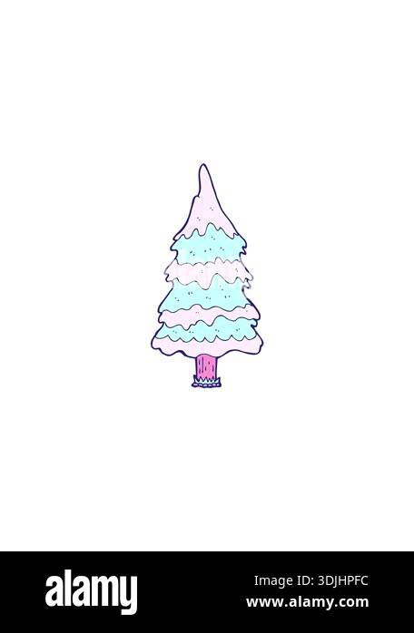 sales flash animation of cartoon snowy tree Stock Video Footage - Alamy