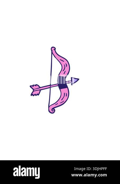 horizontally vibrating animation of cartoon doodle bow and arrow Stock ...