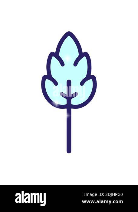 glitter effect animation of simple spring leaf Stock Video Footage - Alamy