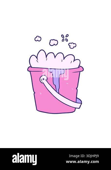 spinning motion animation of cartoon bucket of soapy water Stock Video ...