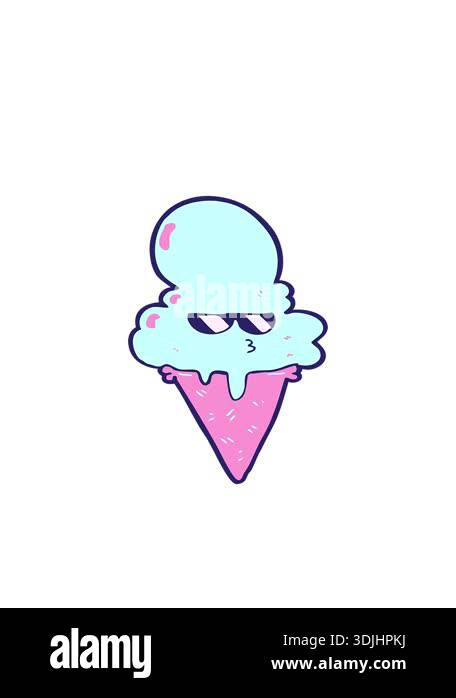 bobbing motion animation of cartoon cool ice cream Stock Video Footage ...