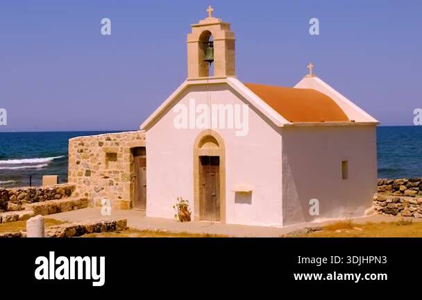 Church with the sea in the background. Selective focus. religion Stock ...