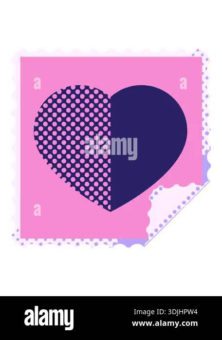 pixelize effect animation of heart symbol graphic square sticker stamp ...