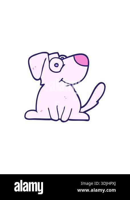 splitting effect animation of a hand drawn doodle style cartoon happy ...